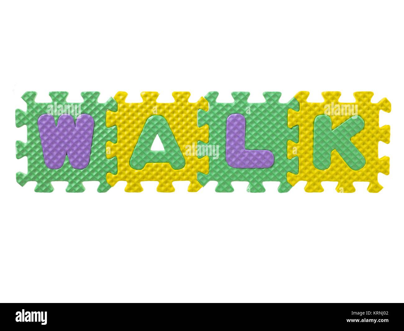 rubber puzzle forming a word walk Stock Photo - Alamy