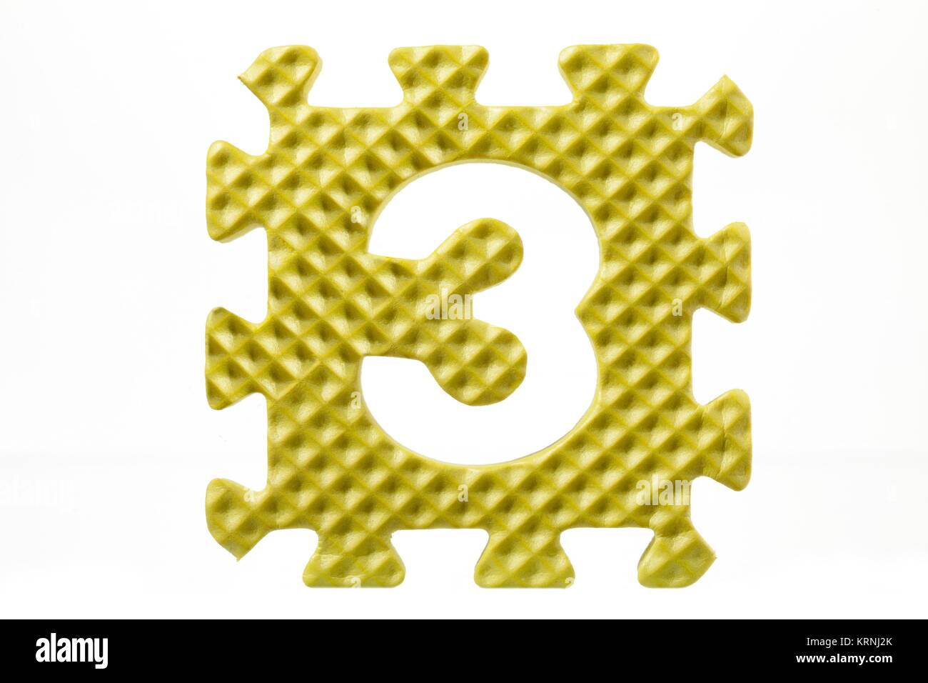 rubber puzzle with number 3 Stock Photo - Alamy