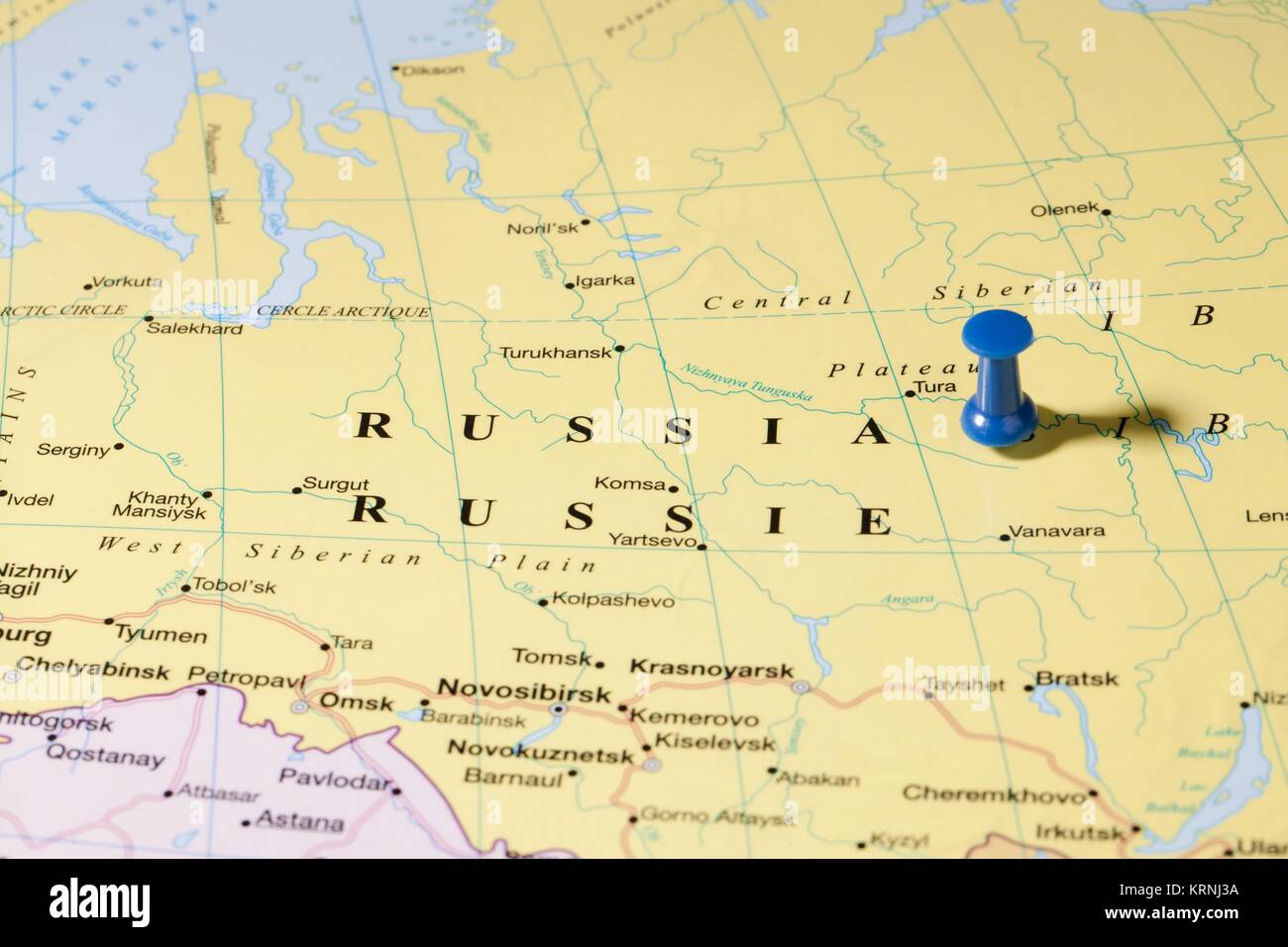 Russia on map hi-res stock photography and images - Alamy