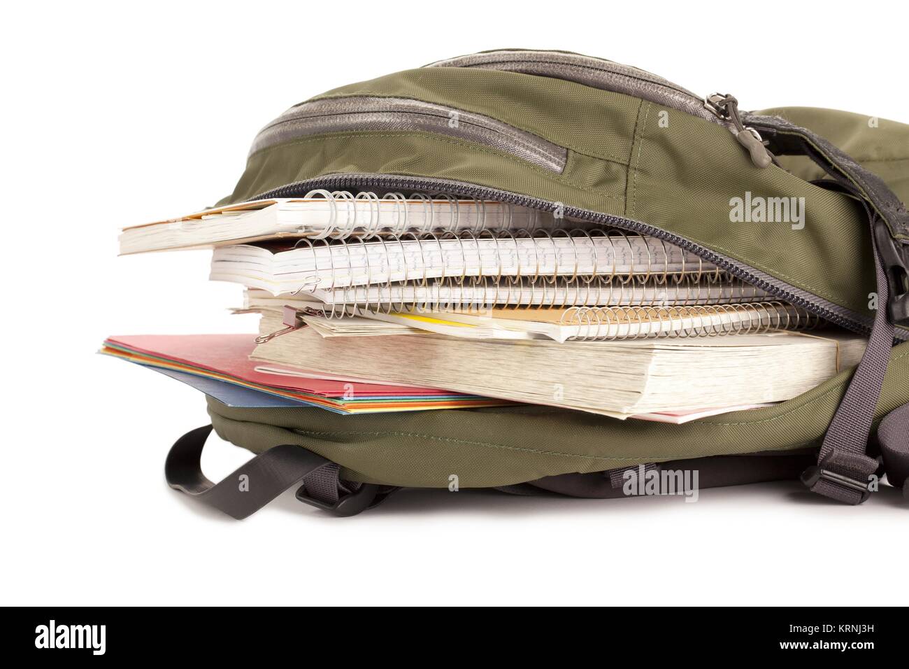 school bag full of school supplies Stock Photo - Alamy