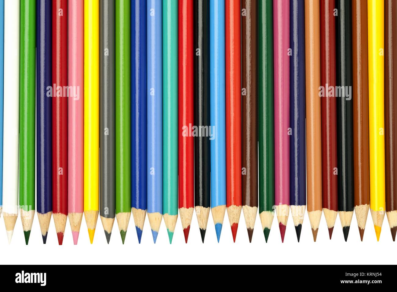sharpened multi colored pencil crayons Stock Photo - Alamy