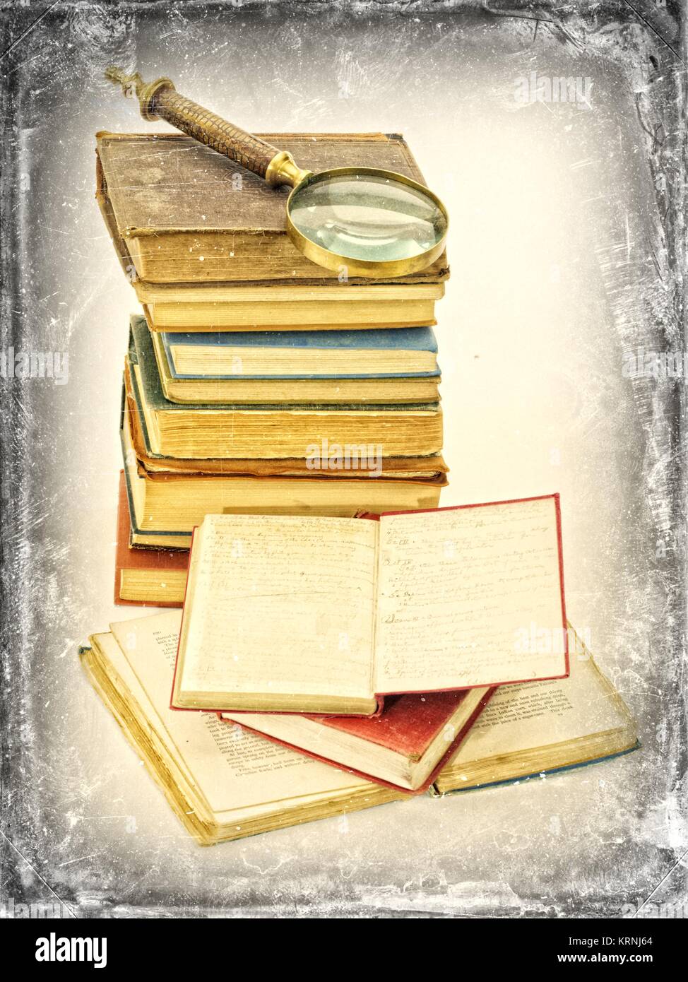 stack of old books Stock Photo - Alamy