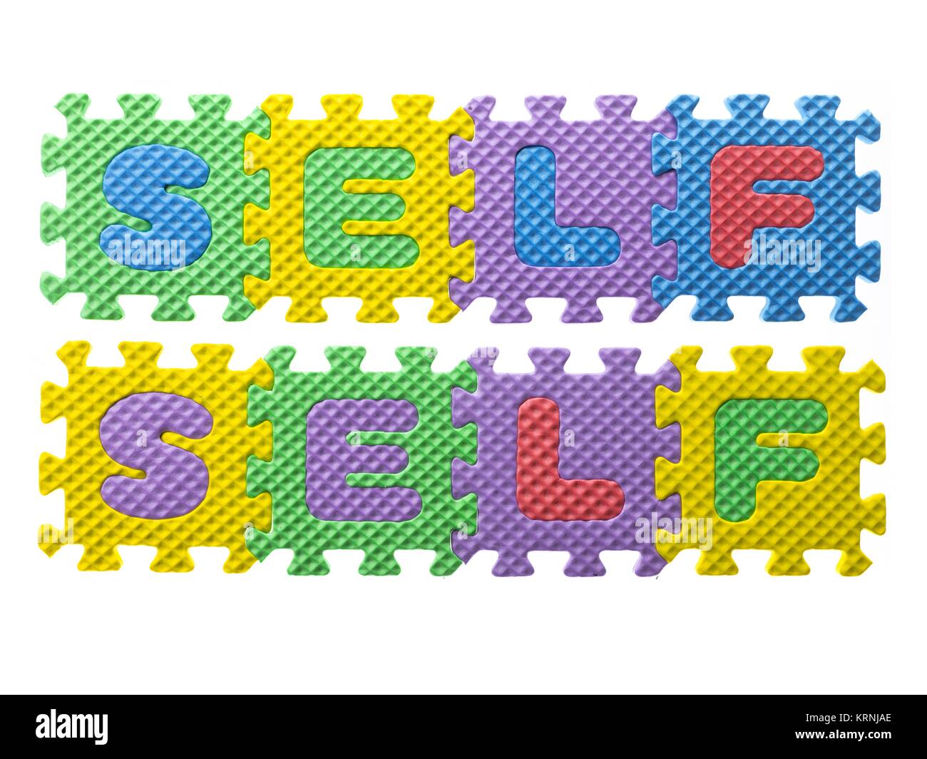 word self from letter puzzle pieces Stock Photo - Alamy