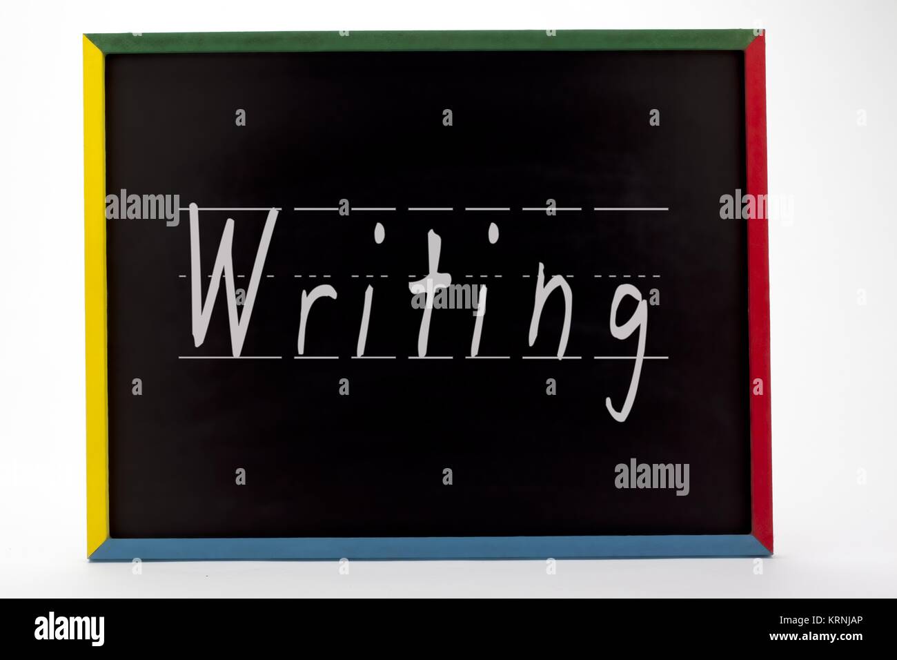 writing written on slate board Stock Photo - Alamy