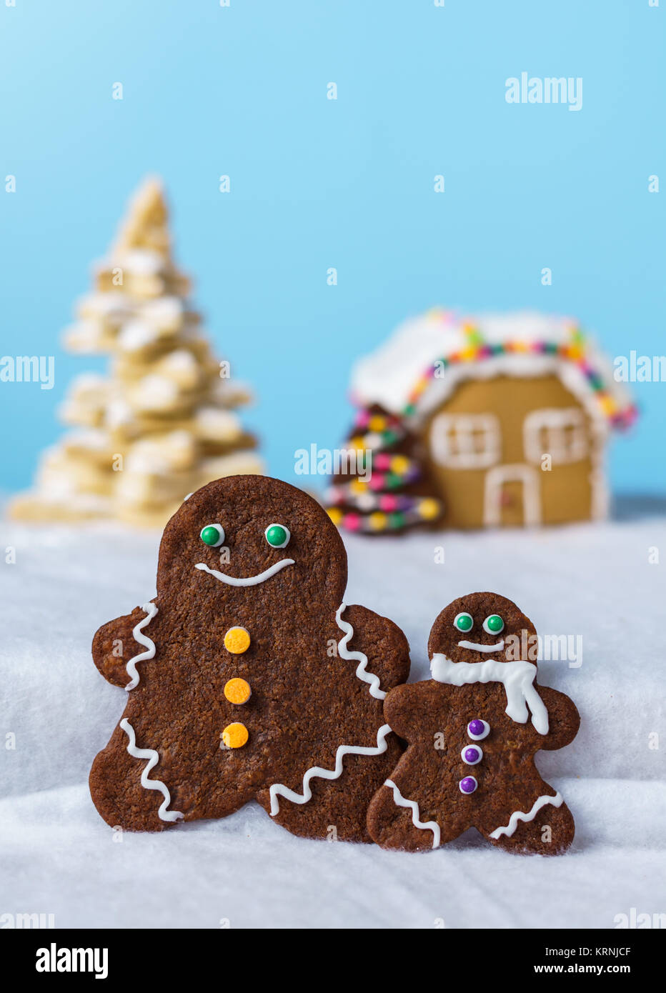 home made delicious traditional gingerbread village and gingerbread man ...