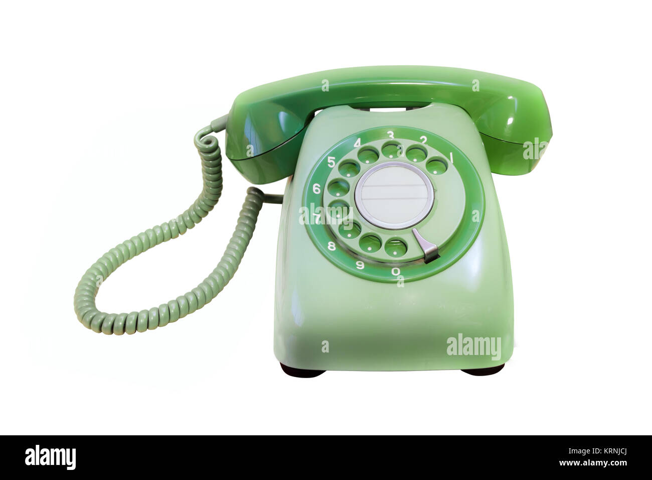 Isolated Rotary Green Vintage Telephone Stock Photo - Alamy