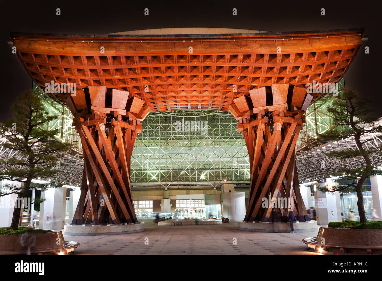 Wood Gate and Metal Structure of a Train Station, Japan Stock Photo - Alamy