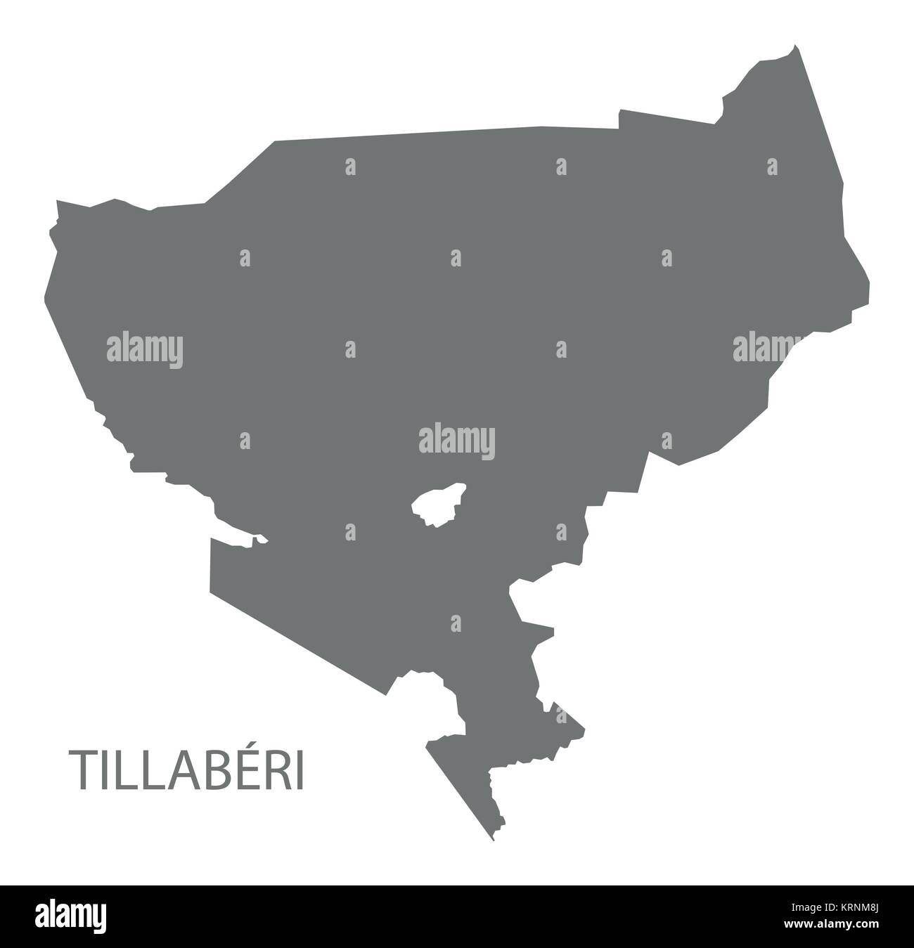 Tillaberi map of Niger grey illustration silhouette shape Stock Vector ...