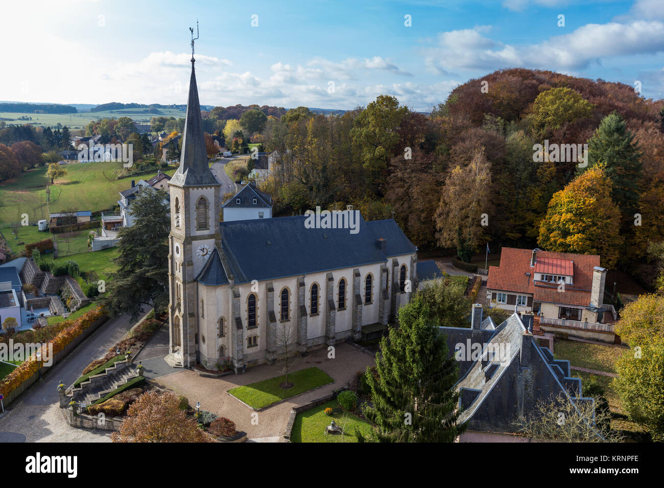 Church and castle in Useldingen Stock Photo - Alamy