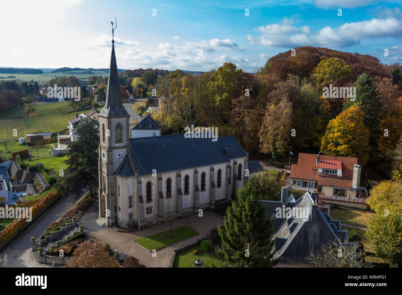 Church and castle in Useldingen Stock Photo - Alamy