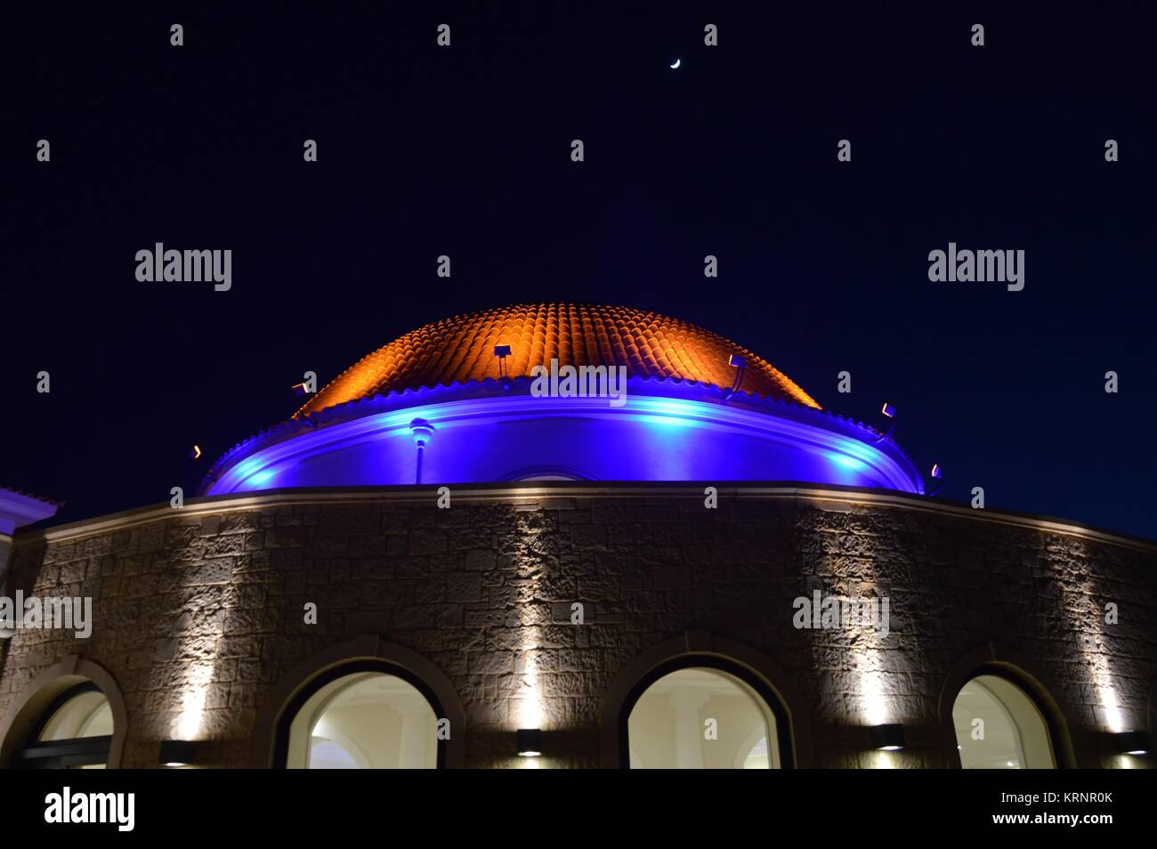 A dome with the moon Stock Photo - Alamy