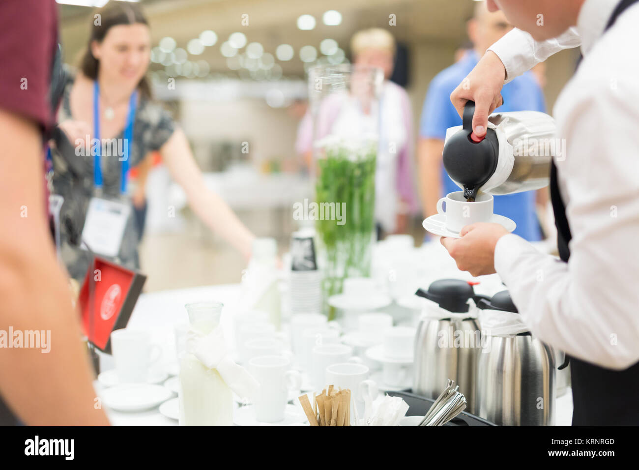 Coffee break at conference meeting Stock Photo - Alamy