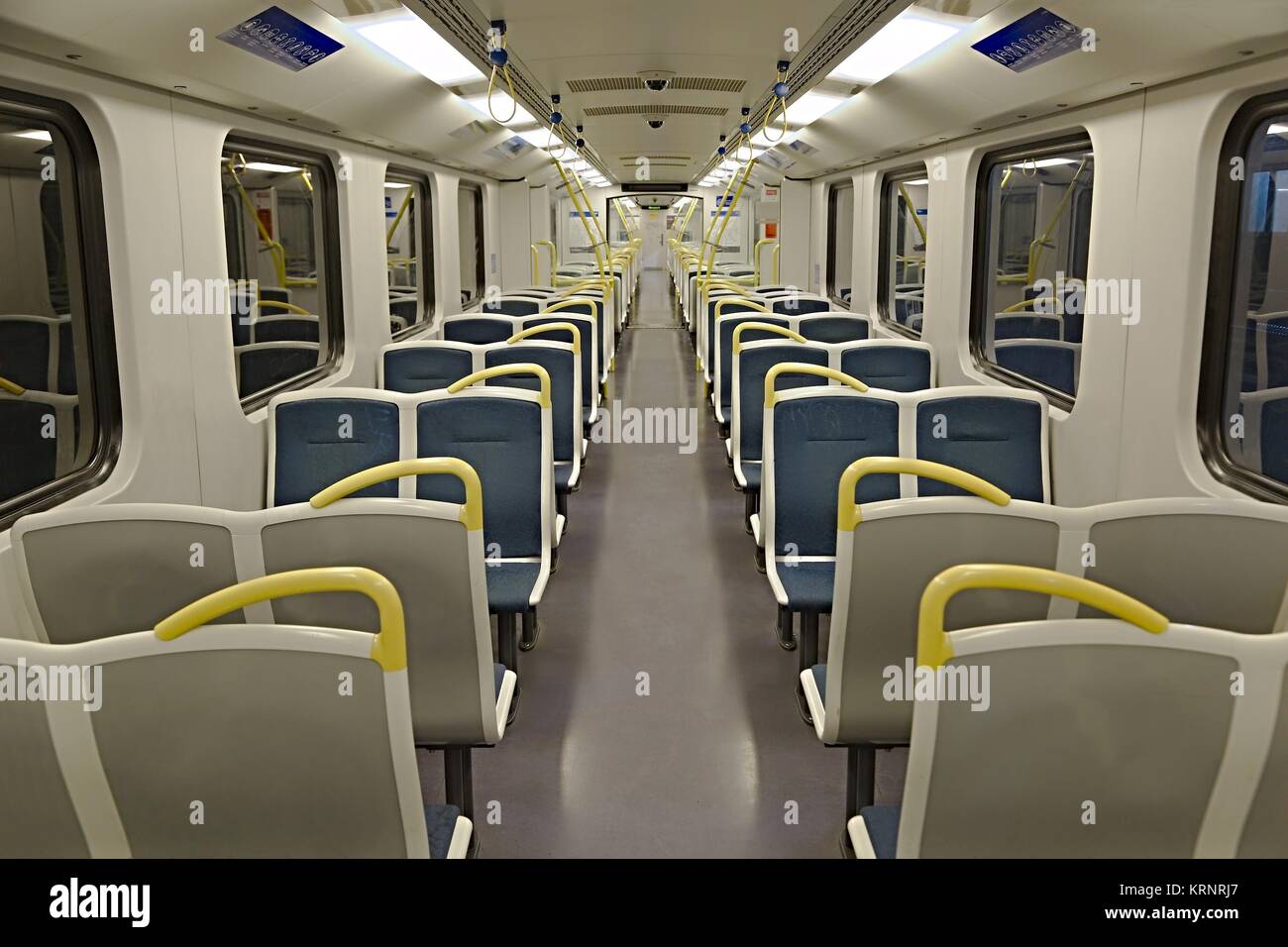 Passenger Train interior Stock Photo - Alamy