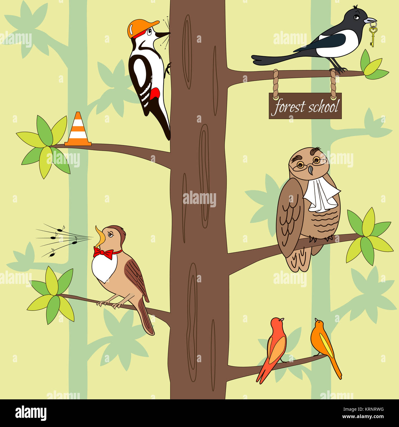 birds on the tree Stock Photo - Alamy