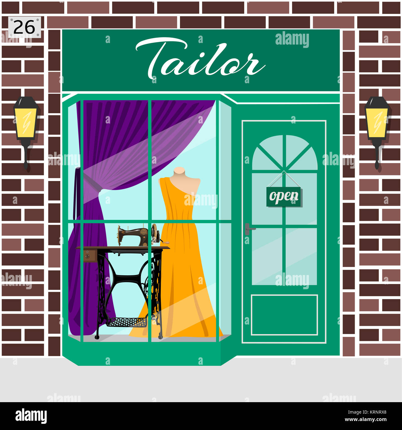 Tailor shop building Stock Photo - Alamy
