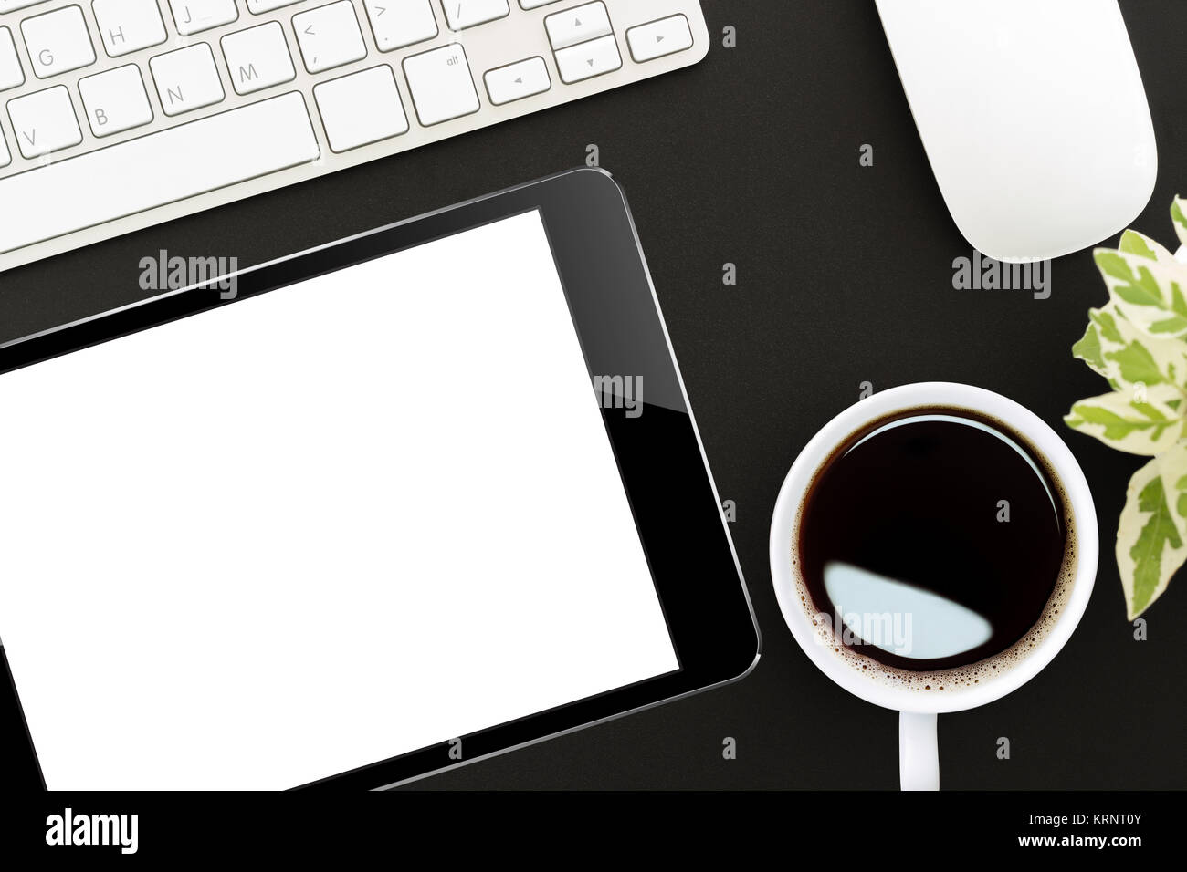 tablet digital on work desk top view Stock Photo - Alamy