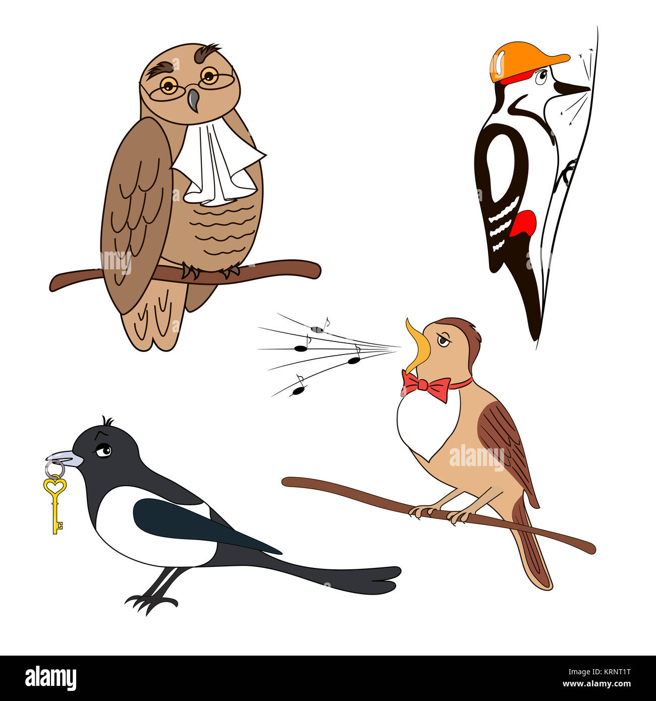 Nightingale bird cartoon illustration hi-res stock photography and ...