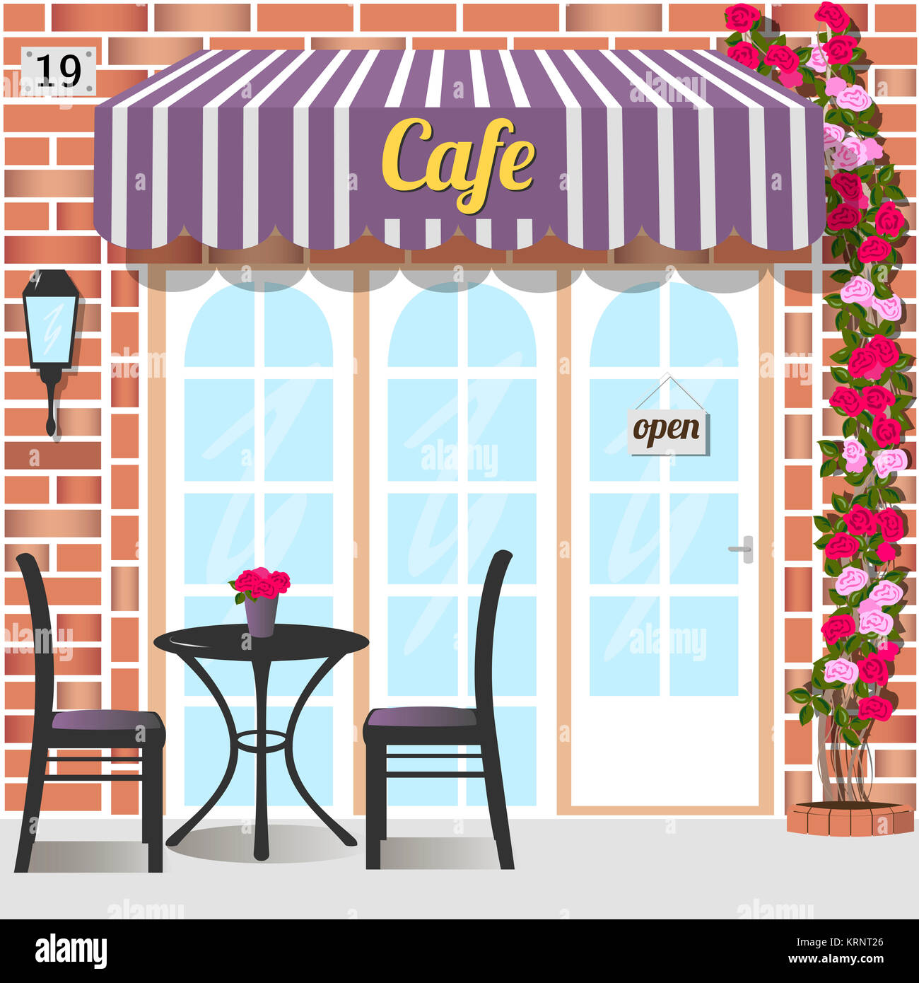 Open cafe building facade vector hi-res stock photography and images ...