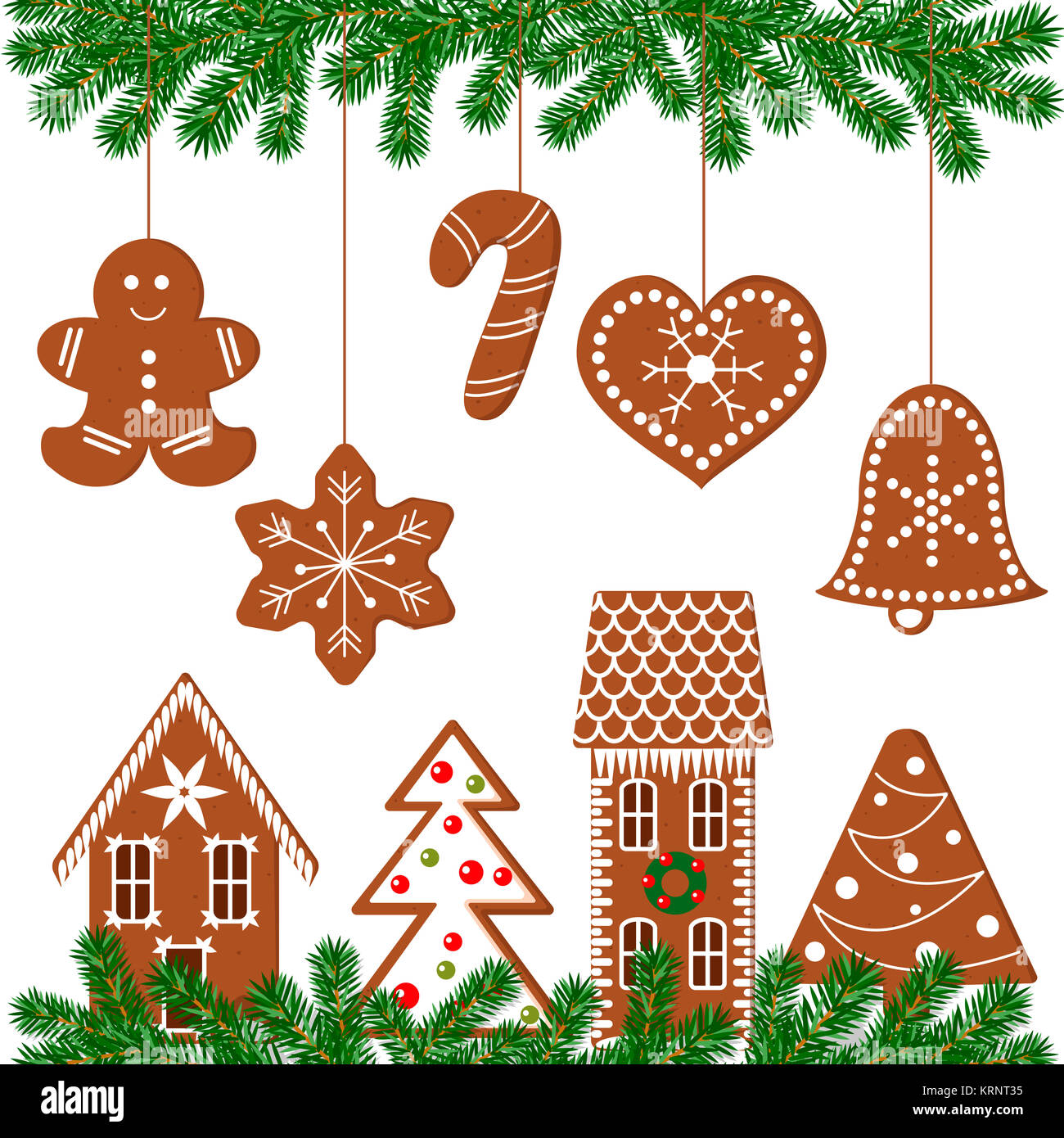 Set of decorated gingerbread figures Stock Photo - Alamy