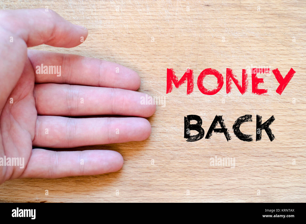 Money back text concept Stock Photo - Alamy