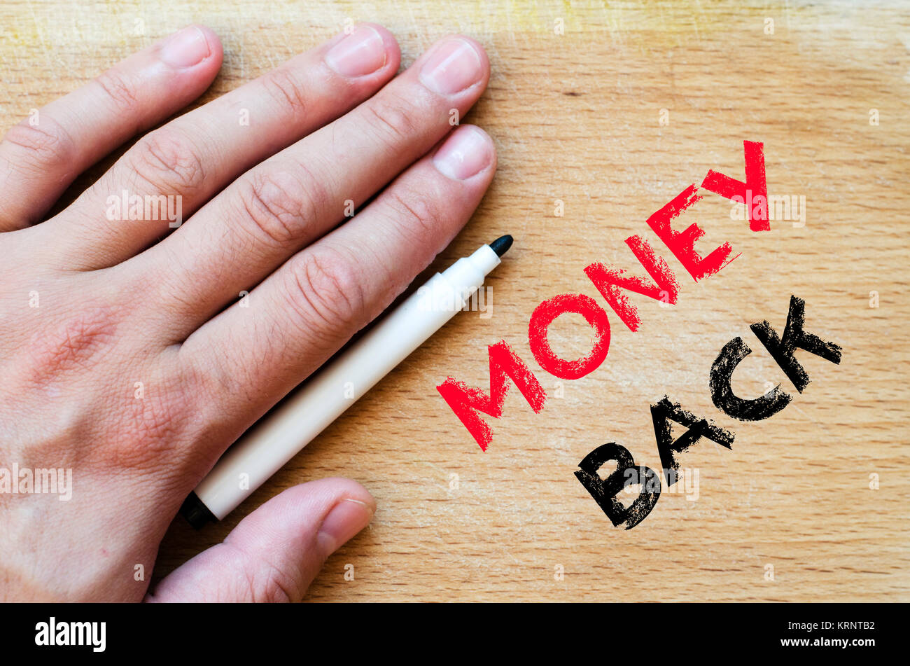 Money back text concept Stock Photo - Alamy
