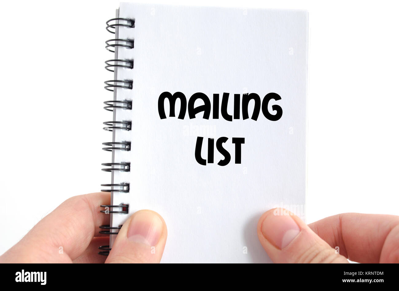 Mailing list text concept Stock Photo - Alamy