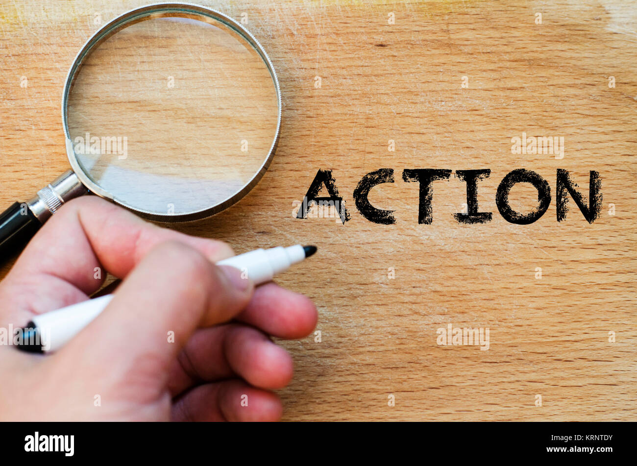 Action text concept Stock Photo - Alamy
