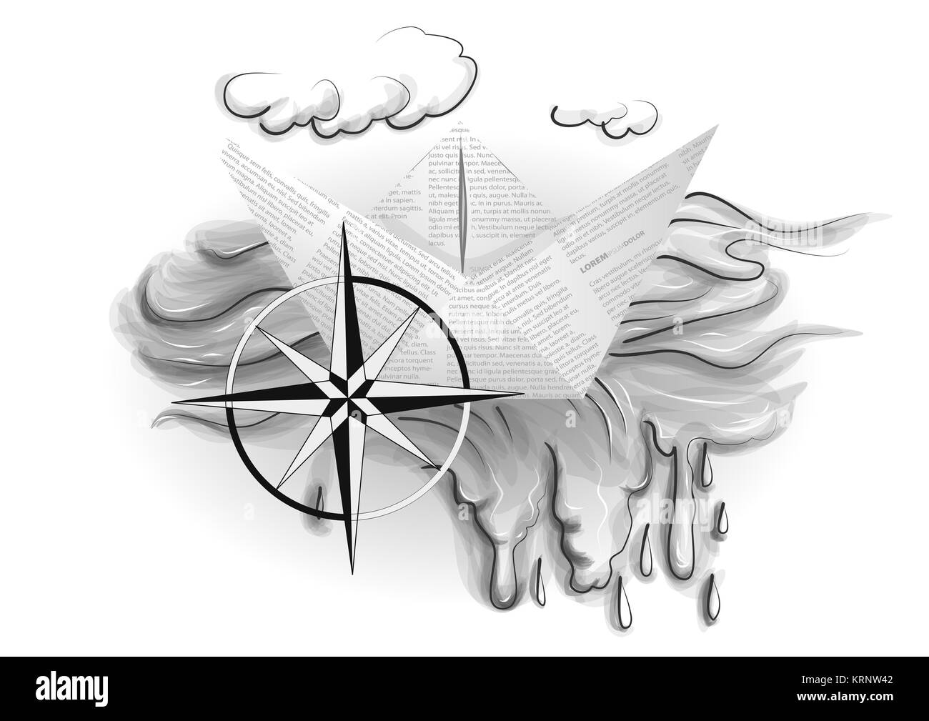 Ocean wave boat Black and White Stock Photos & Images - Alamy