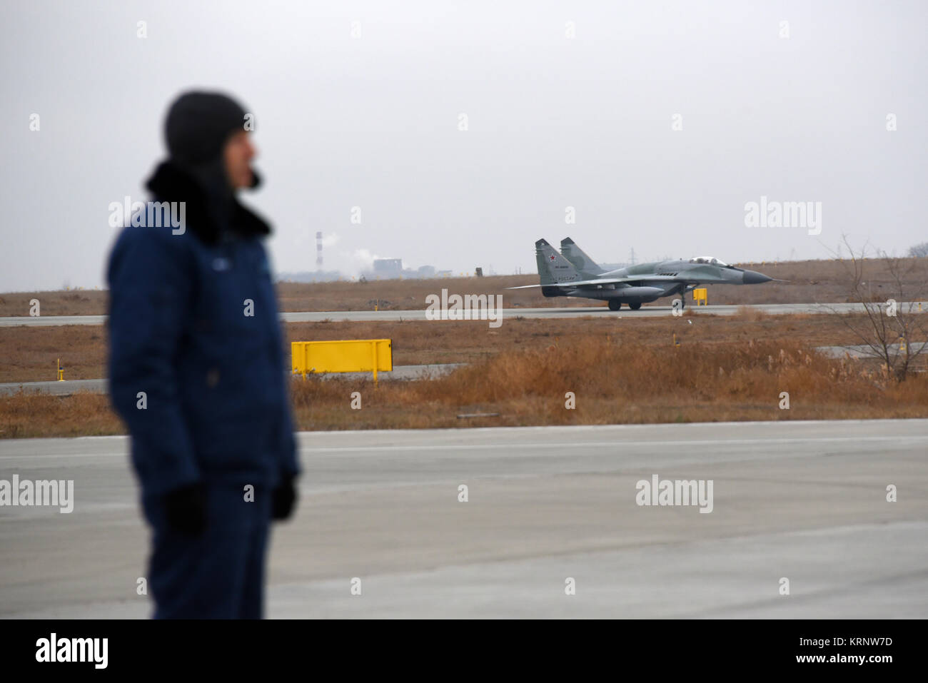 MIG-29 (MIG-29SMT) "Fulcrum" fighter aircrafts landing after mission at ...