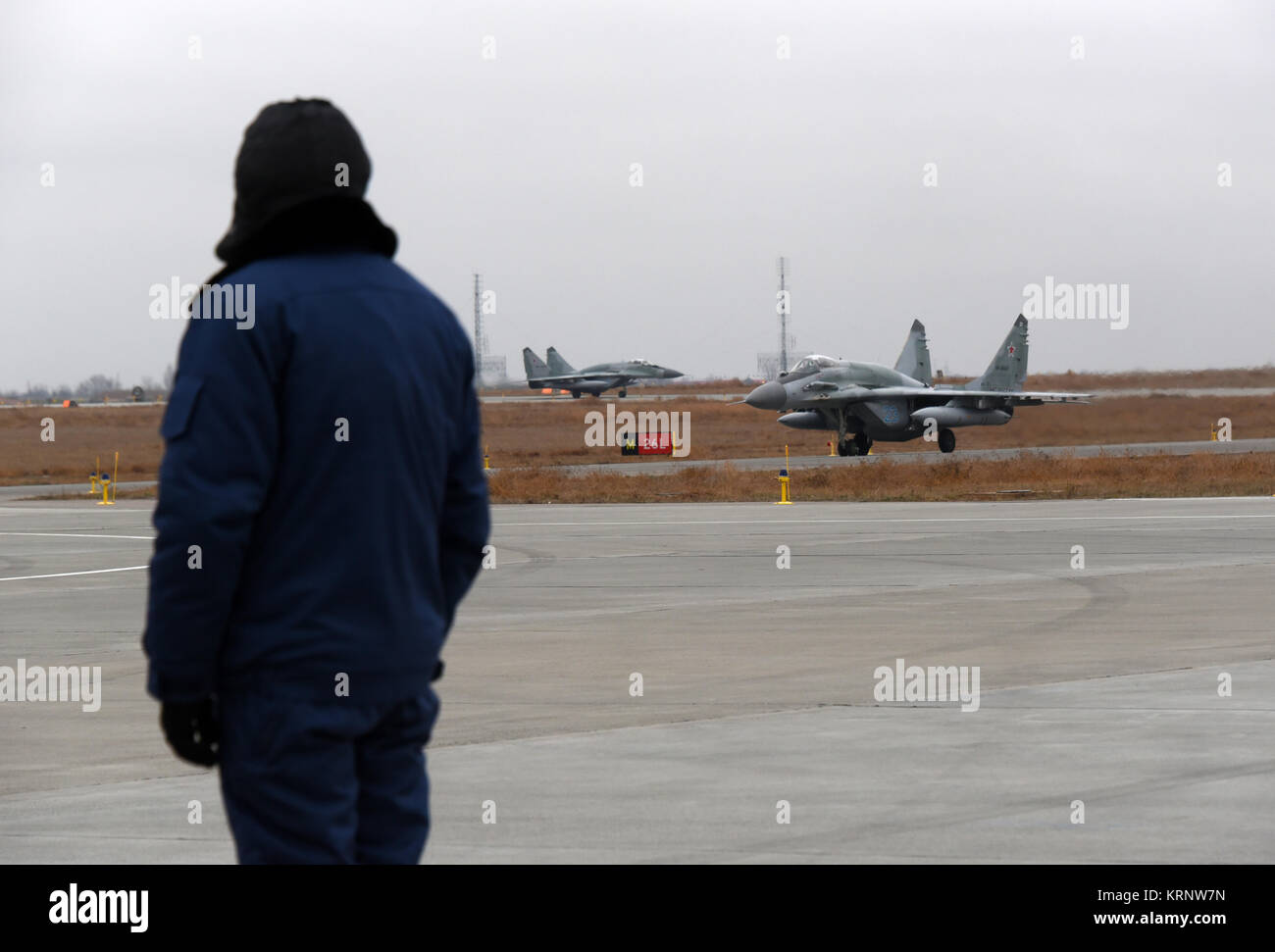 MIG-29 (MIG-29SMT) "Fulcrum" fighter aircrafts landing after mission at ...