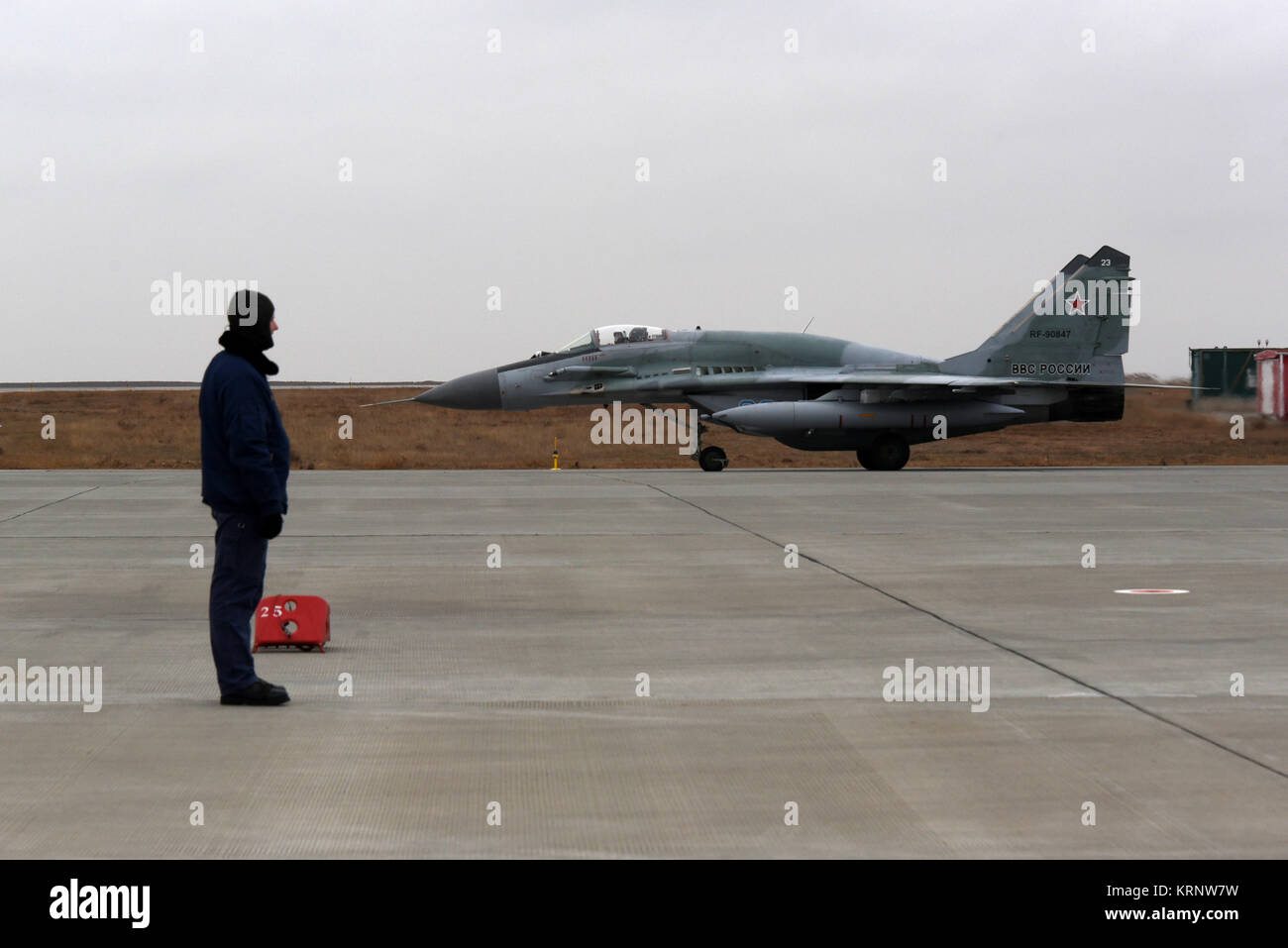 MIG-29 (MIG-29SMT) "Fulcrum" fighter aircrafts landing after mission at ...