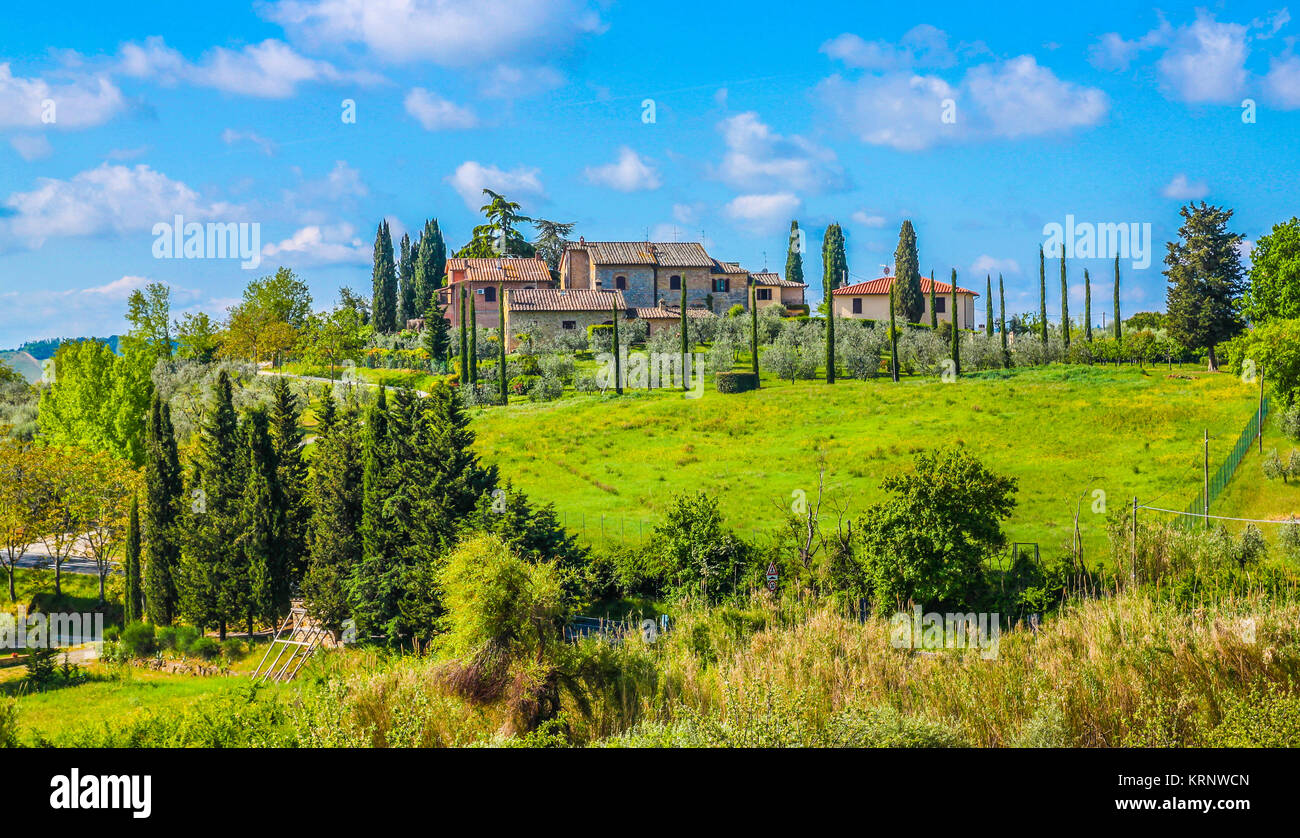 Scenic view of typical Tuscany landscape, Italy Stock Photo - Alamy