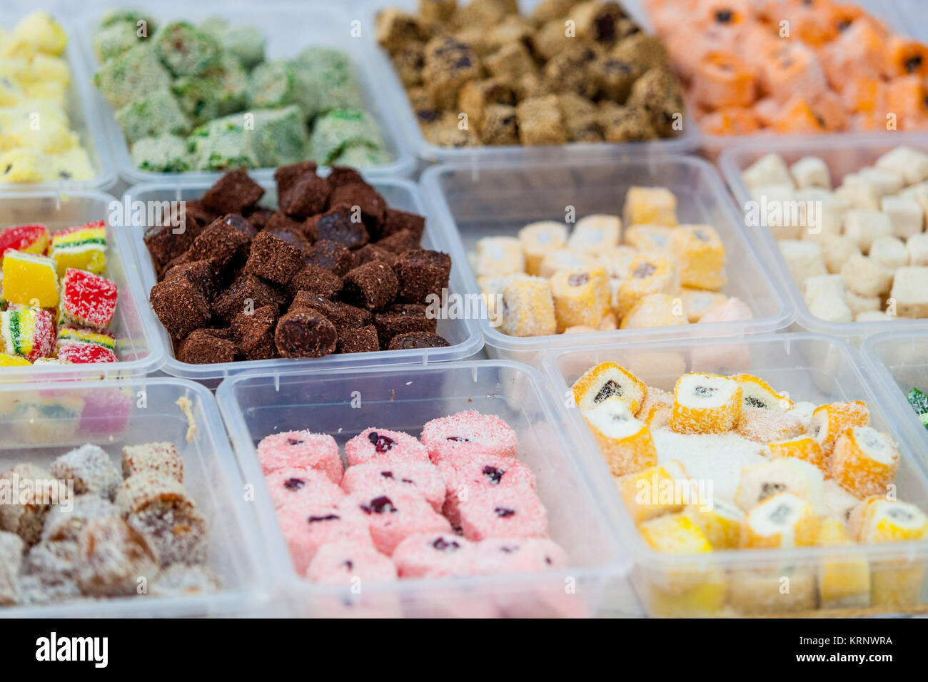 Assorted candy in a market. colorful candies and jellies Stock Photo ...
