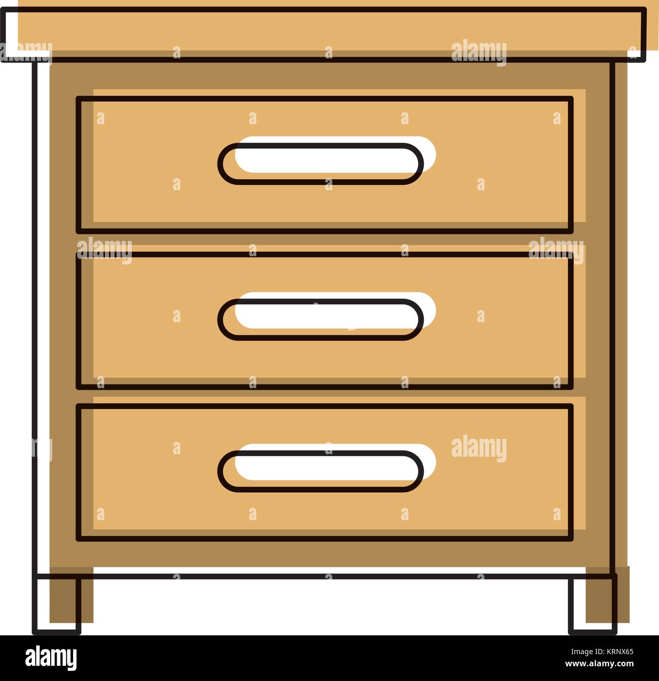chest of drawers front view in watercolor silhouette Stock Vector Image ...