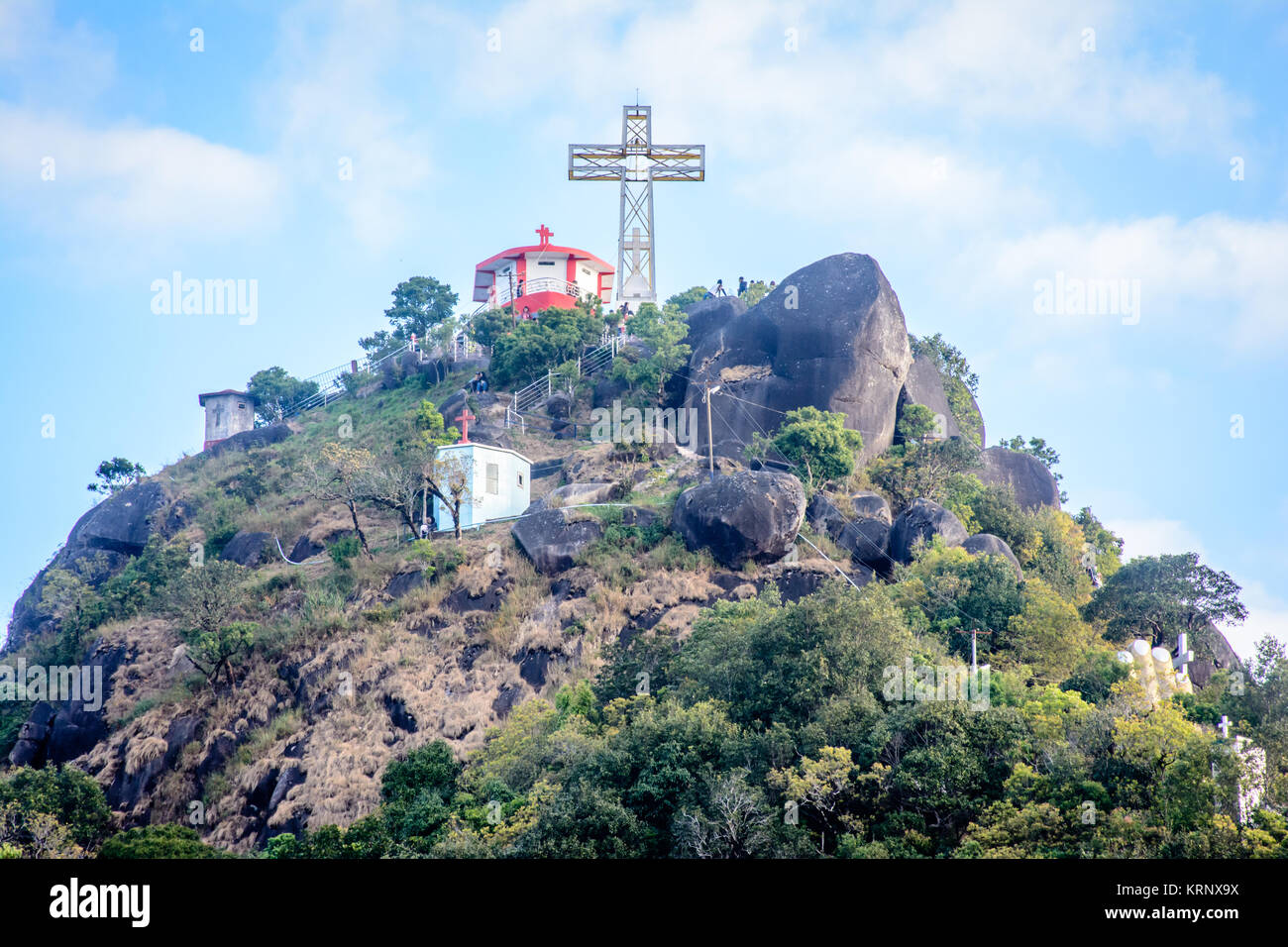 the cross on the top of mountain, Naw Bu Baw Mountain, Kayin State ...