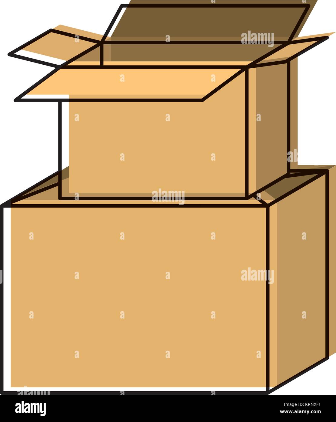 cardboard box stacked in watercolor silhouette Stock Vector Image & Art ...
