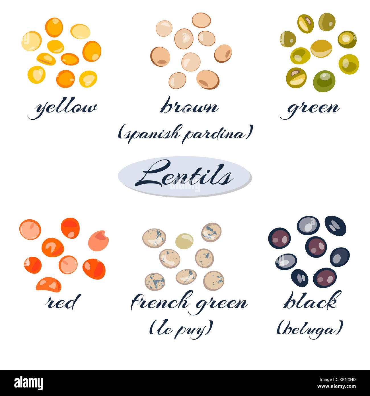 Various types of lentils Stock Photo - Alamy