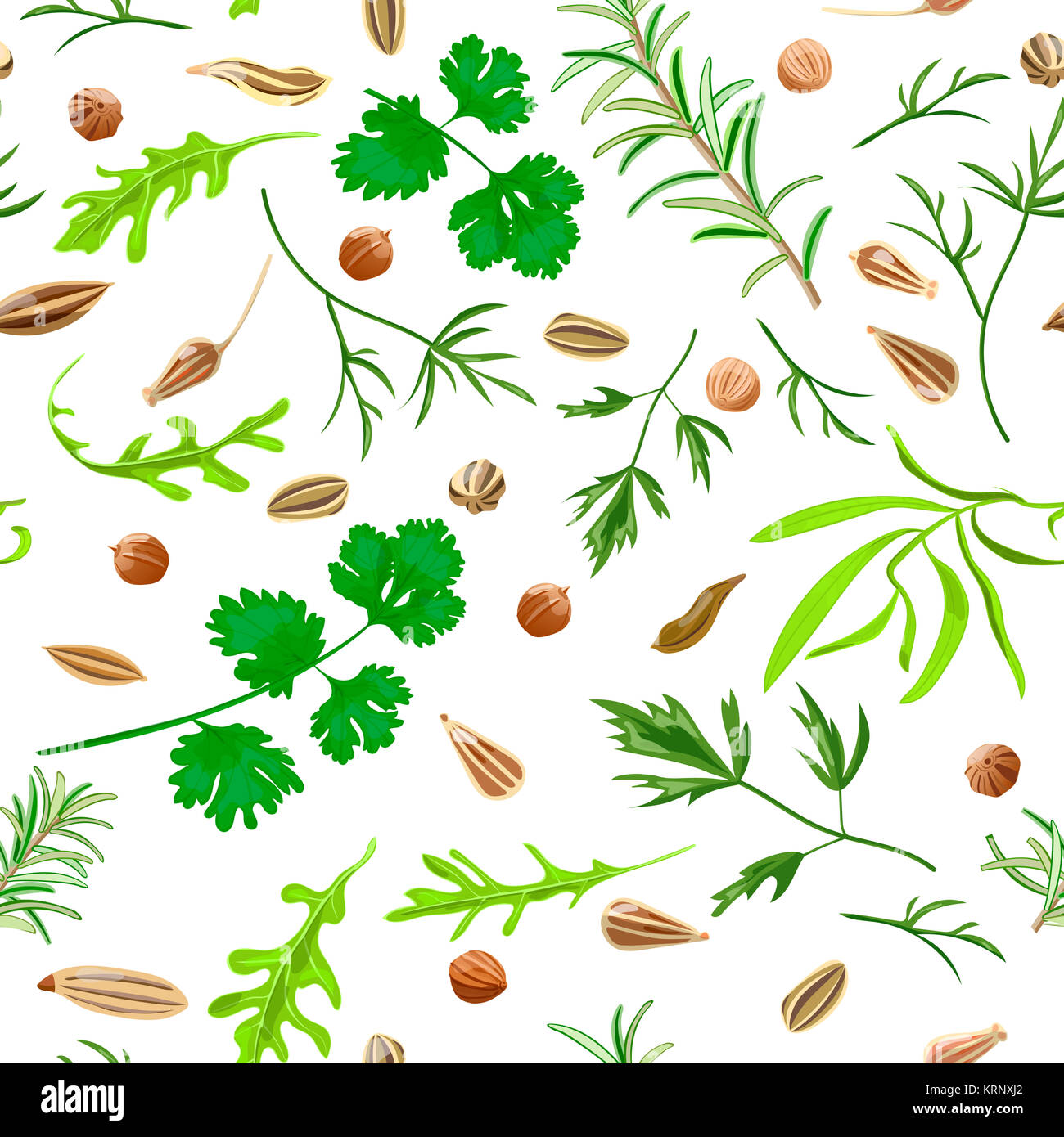 seamless pattern herbs and spices Stock Photo - Alamy