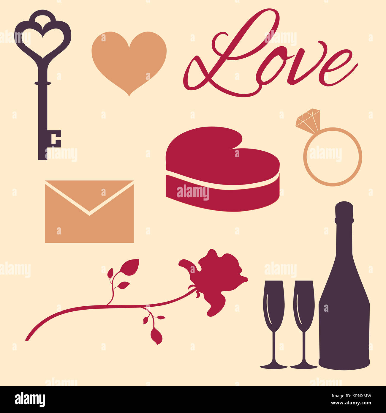 set love symbols Stock Photo - Alamy