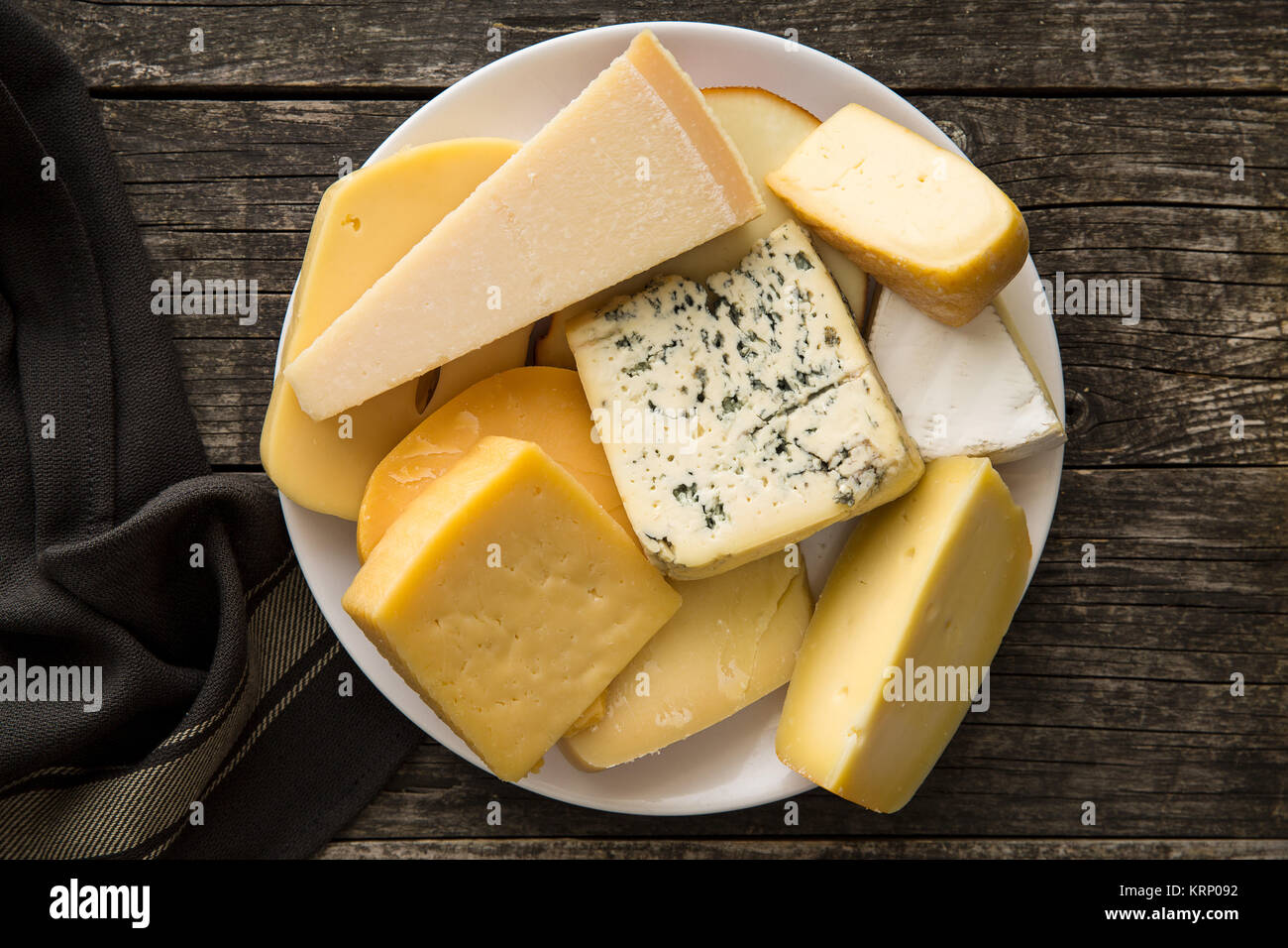 Different kinds of cheeses Stock Photo - Alamy
