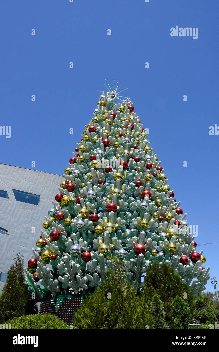 Christmas Tree in Melbourne, Federation Square Stock Photo - Alamy