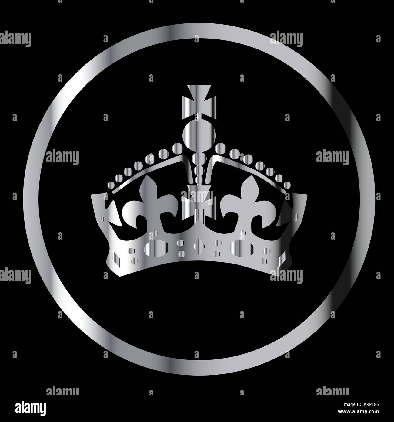 Silver Crown Emblem Stock Photo - Alamy