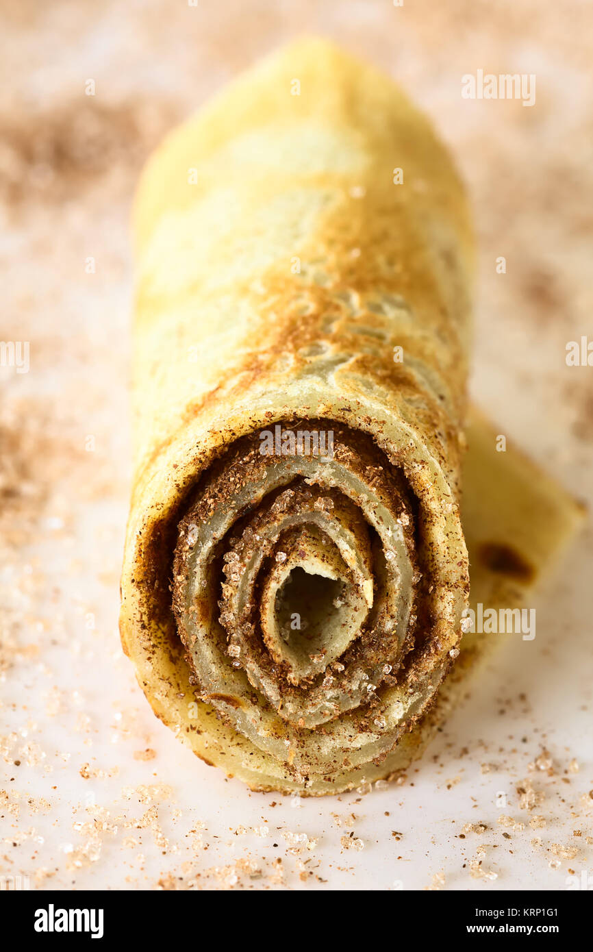 Crepe with Cinnamon and Sugar Stock Photo - Alamy