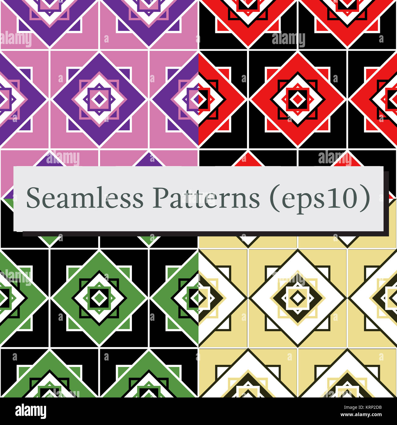 Seamless geometric pattern texture set Stock Photo - Alamy