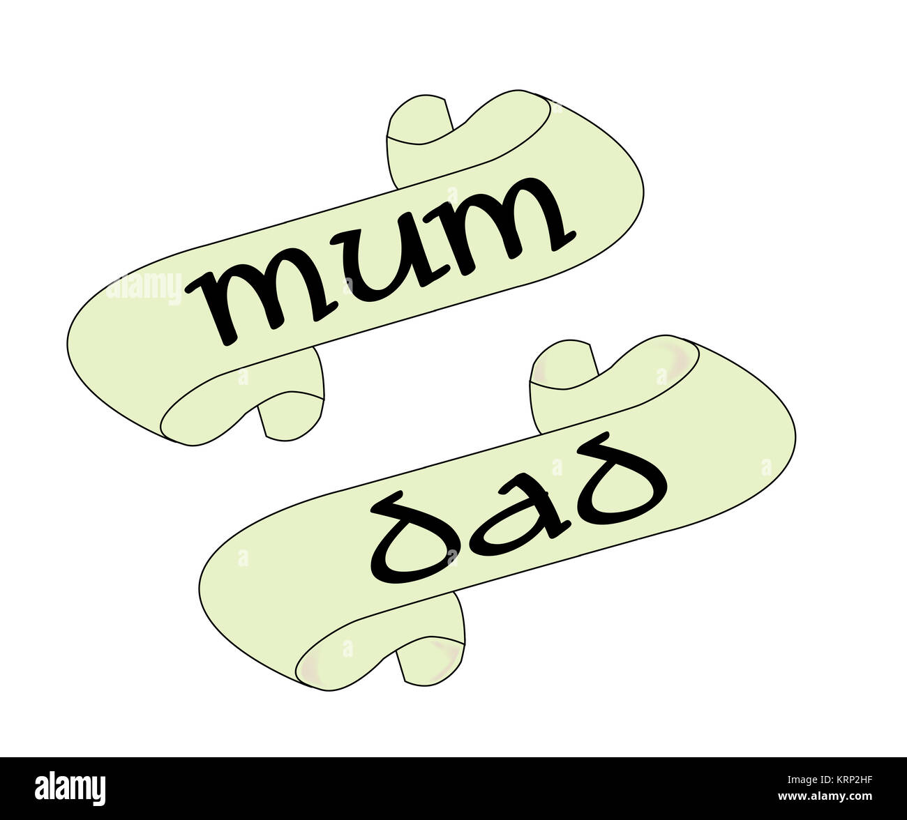 Mum and Dad Scrolls Stock Photo - Alamy