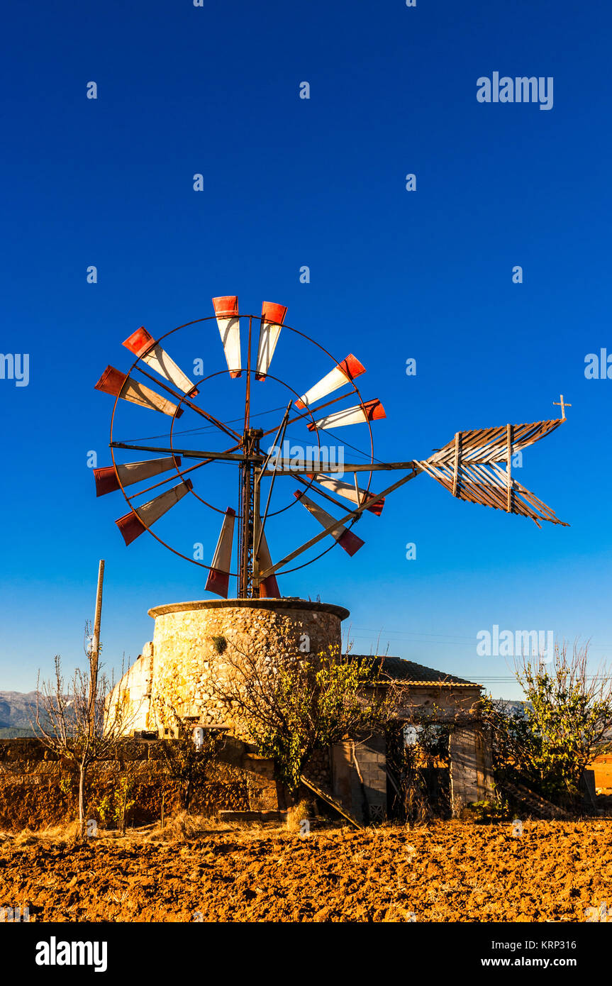 traditional windmill on mallorca Stock Photo - Alamy