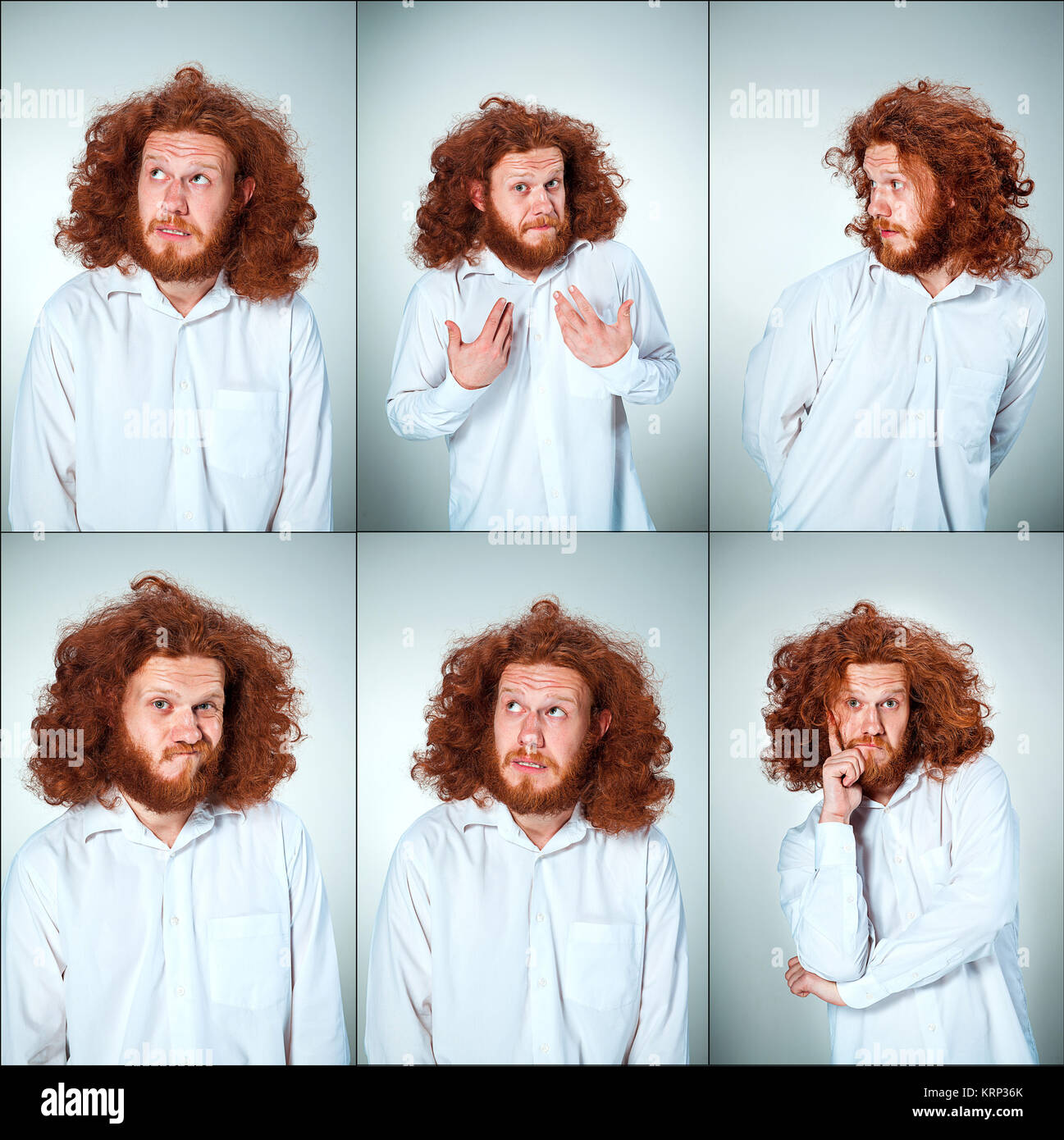 Portrait of young man with shocked facial expression Stock Photo - Alamy