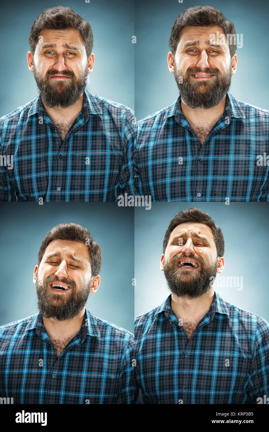 The crying man closeup Stock Photo - Alamy