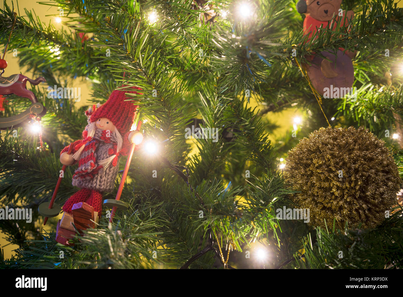 Christmas tree with puppets alluding to Christmas to decorate Stock ...