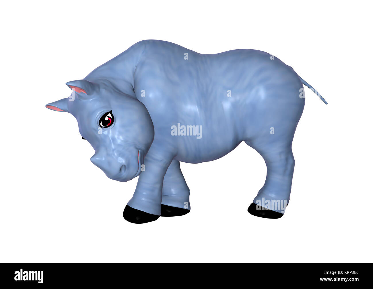 3D Rendering Blue Rhino on White Stock Photo - Alamy